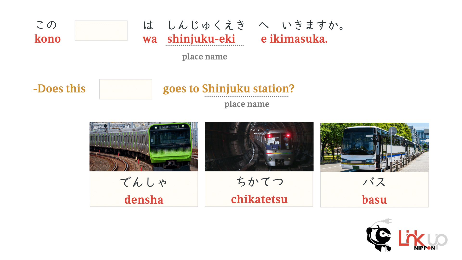 Destination in Japanese: Is your destination right?